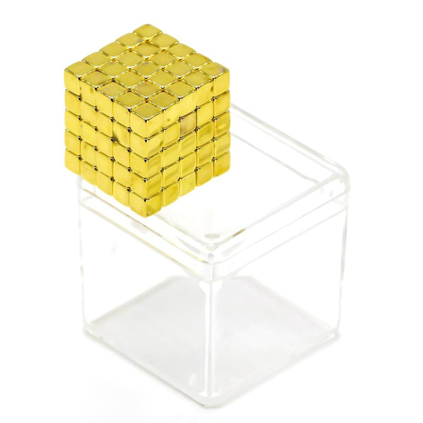 125 Set: 22k-Gold Neo Cubes 4mm | Neoballs Marketplace by Zen Magnets