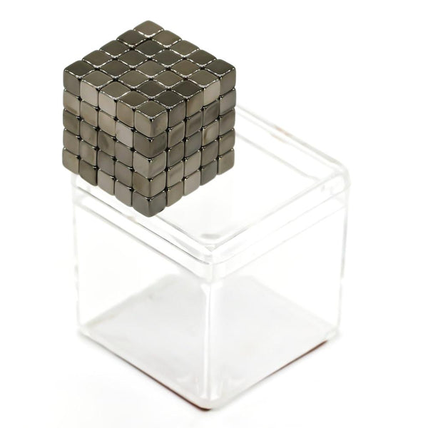 125 Set: Gun-Metal Neo Cubes 4mm | Neoballs Marketplace by Zen Magnets