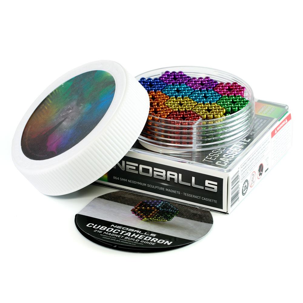 Tesseract Cassette: 864 Rainbow Neoballs 5mm Magnetic Balls | Neoballs ...